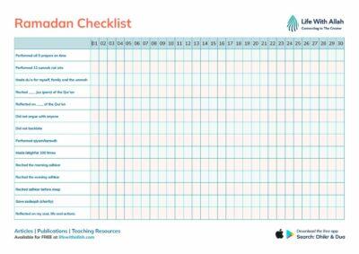 Ramadan Checklist – Life With Allah
