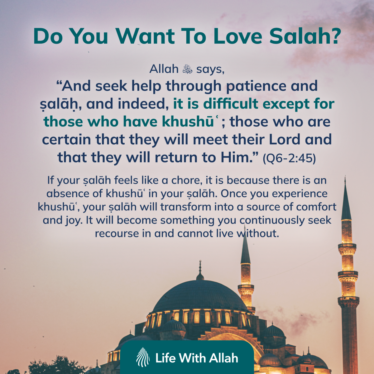 Sweetness of Salah – Life With Allah